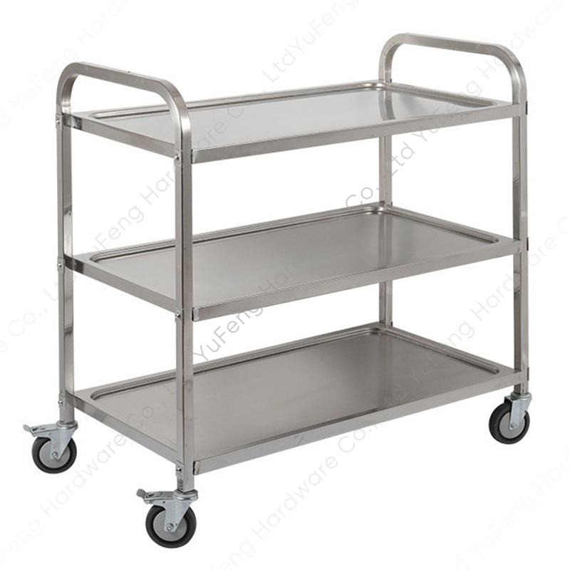 Restaurant Kitchen Metal Utility Cart Stainless Steel Food Service ...