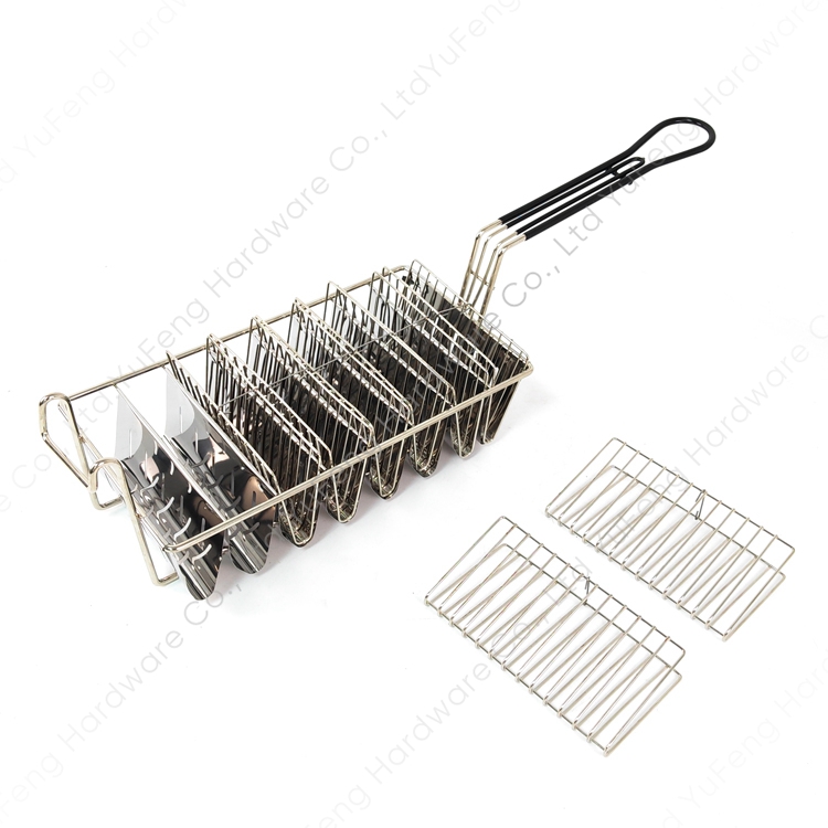 8 Shells Stainless Steel Taco Shell Deep Fry Basket - Buy taco fry ...