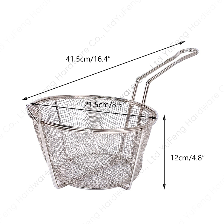 Round Wire Mesh Fry Basket - Buy deep fryer basket round, round fryer ...