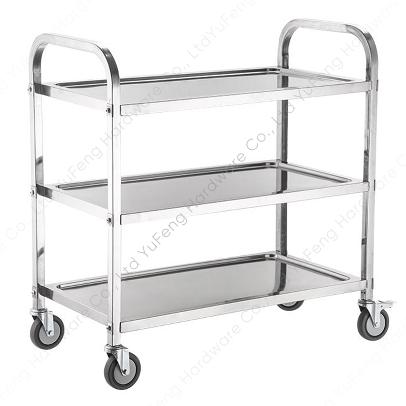 Restaurant Kitchen Metal Utility Cart Stainless Steel Food Service ...