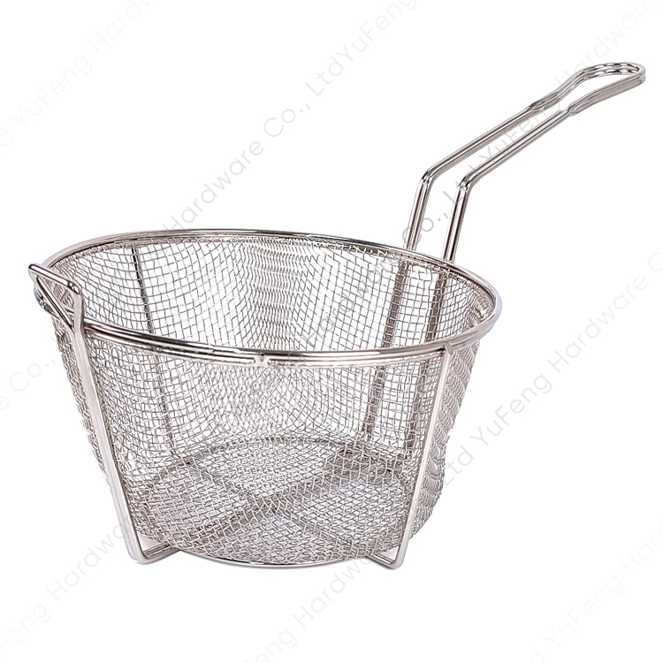 Round Wire Mesh Fry Basket - Buy deep fryer basket round, round fryer ...