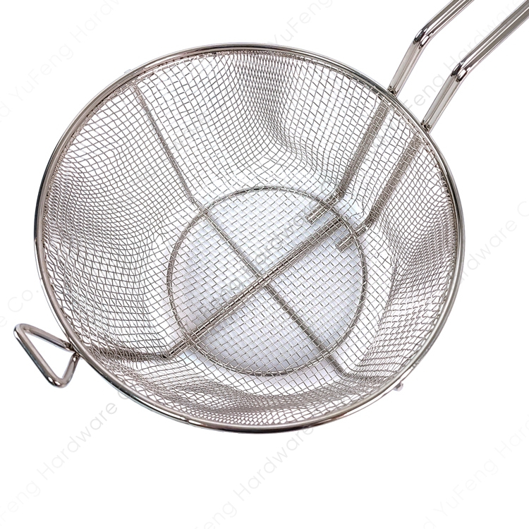 Round Wire Mesh Fry Basket - Buy deep fryer basket round, round fryer ...